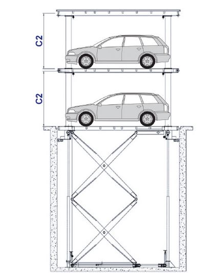 Car Lift STORE-DOUBLE- Car Elevators - Car Lifts - Car Stackers